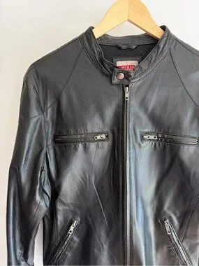 Vintage | Jackets & Coats | Vintage Sly Co Black Moto Leather Jacket ...